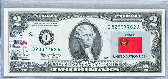 Currency Notes US 2 Dollar Bill federal Reserve Note two - Etsy