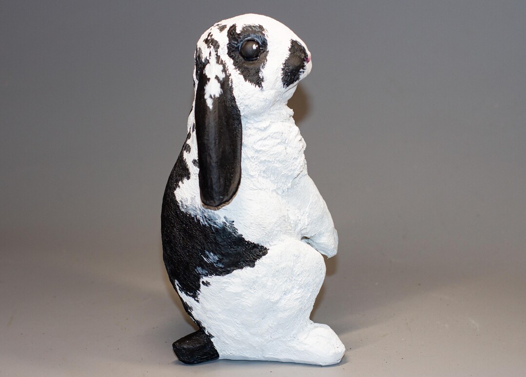 Lop Eared Bunny Memorial *tuxedo Rabbit Custom Paint *outdoor Garden ...