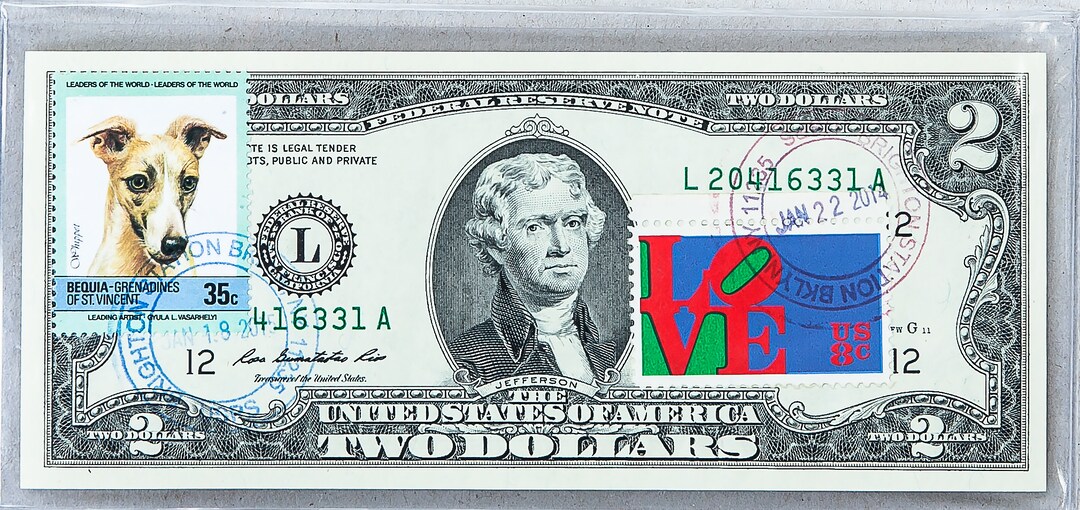 Two Dollar Bill *paper Money US *federal Reserve Bank *2 Dollars ...