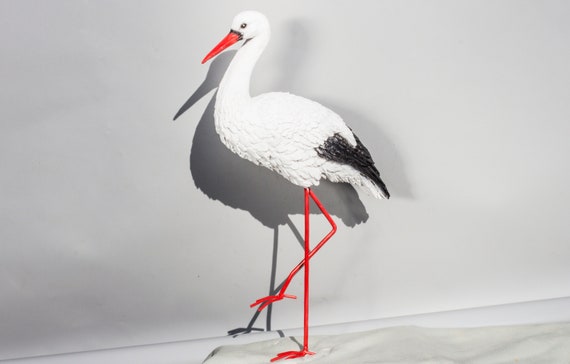Stork Sculpture wildlife Statue garden Decor Bird large - Etsy