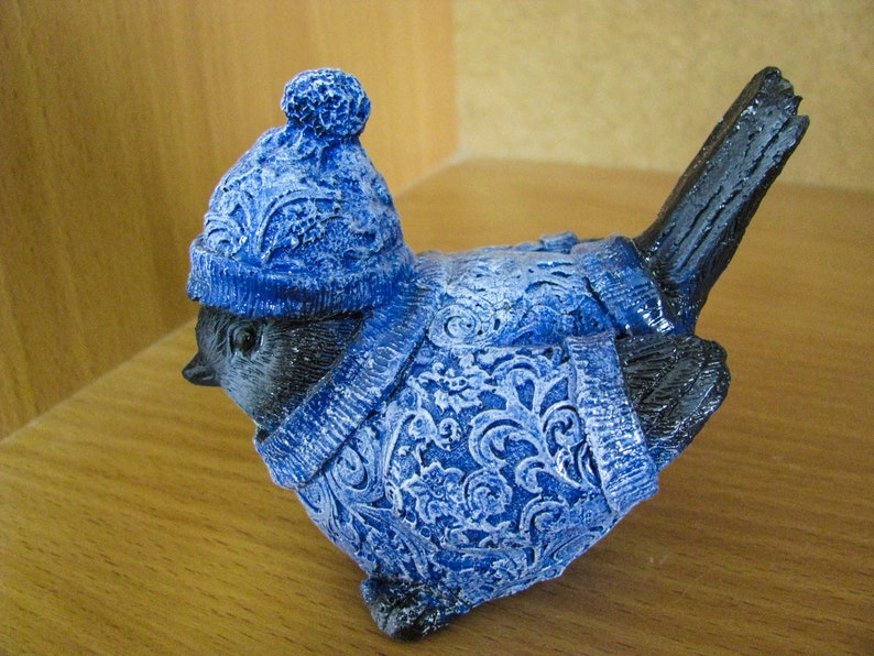 Sparrow Figurine bird Sculpture garden Statue winter Yard - Etsy