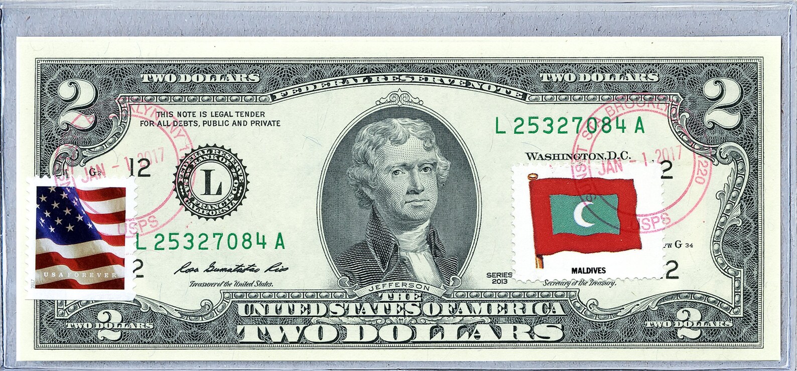 Currency Note two Dollar Bill paper Money US federal Reserve 2 Dollar ...