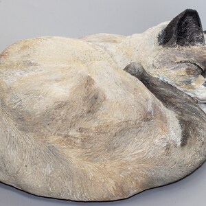 Siamese Cat Urn Custom Paint *sleeping Pet Cremation Statue Ashes ...
