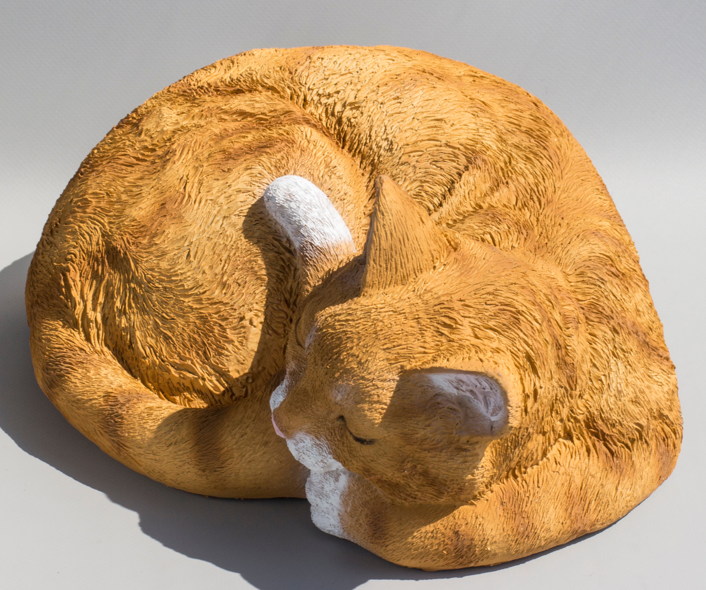 Cat Memorial Statue sleeping Cat Figurine pet Grave Ornament | Etsy