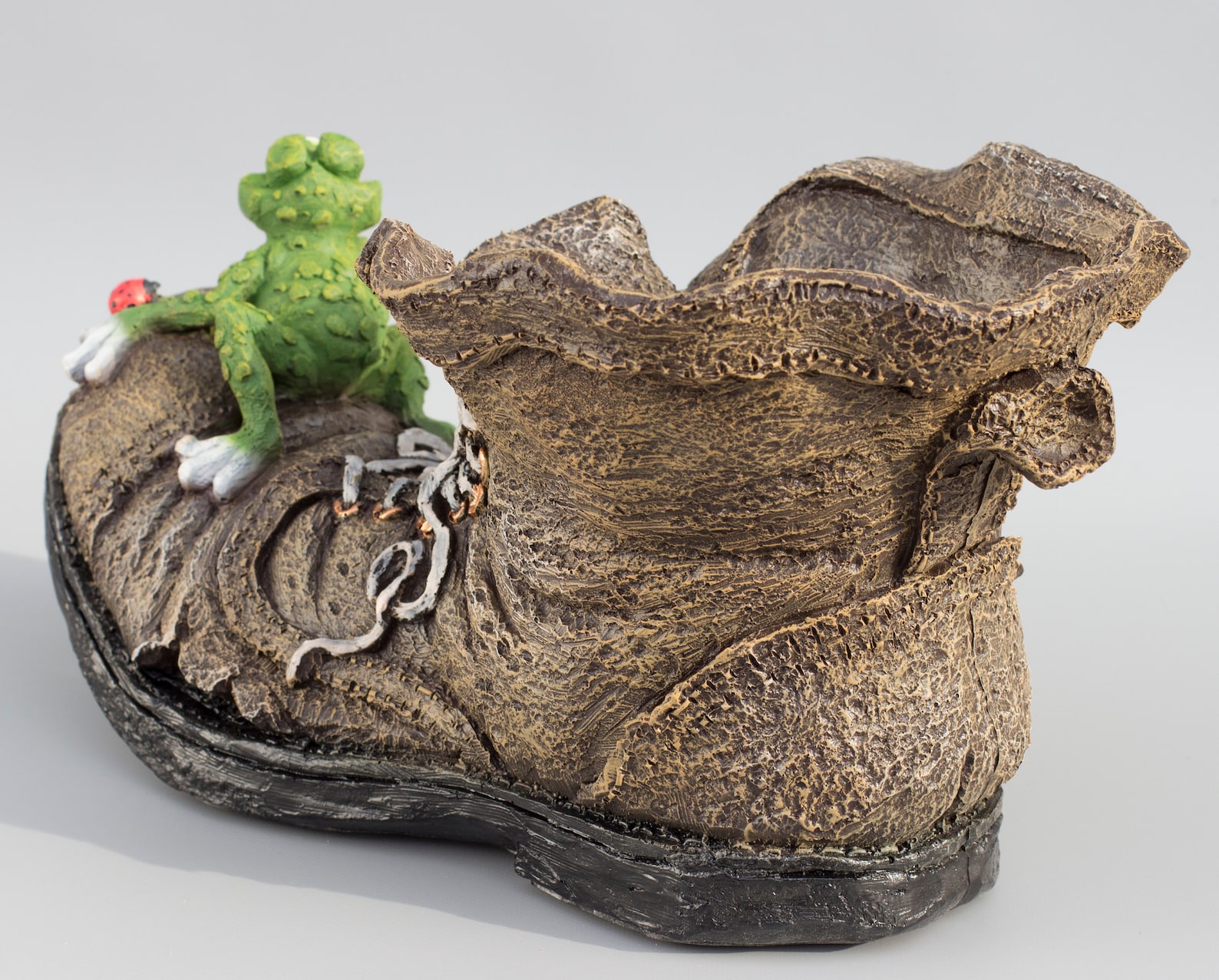 Statue Flower Pot *boot Planter *garden Sculpture Frog *decorative ...