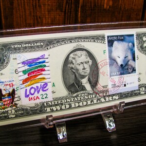 Two Dollar Stamps *paper 2 Dollar Bill *paper Money Currency *federal ...