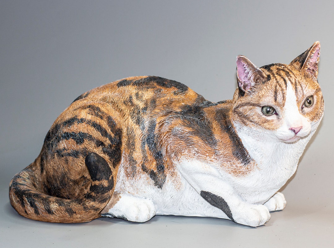 Unique Calico Cat Urn Custom Paint *cremation Statue Pet Loss Ashes ...