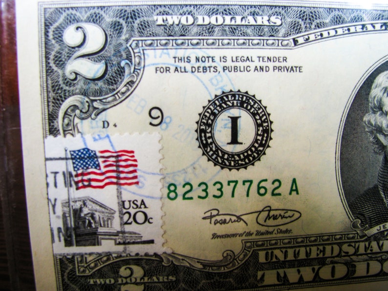 Currency Notes US 2 Dollar Bill federal Reserve Note two - Etsy