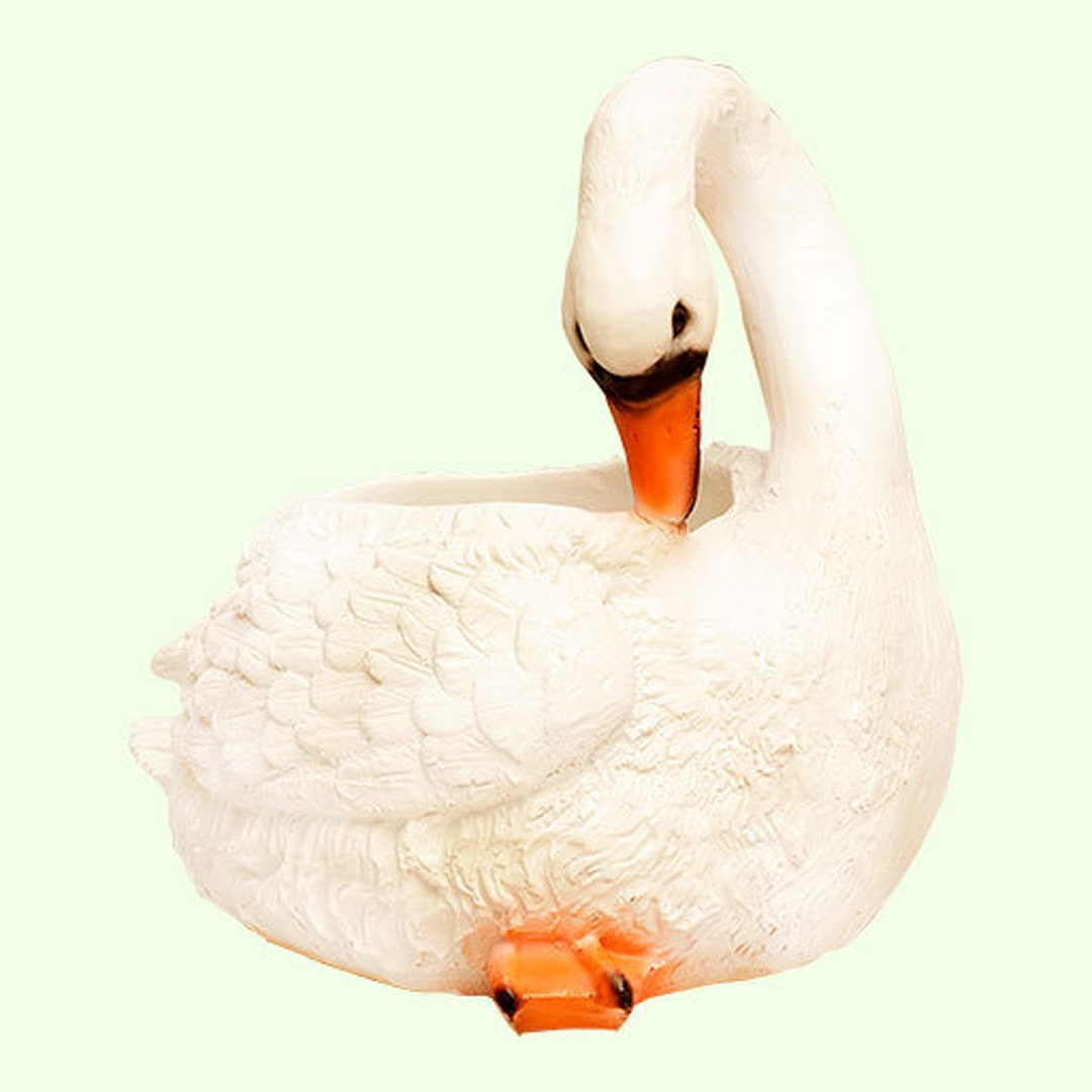 Swan White Planter home Plant Stand decorative Garden Pot flowerpot ...