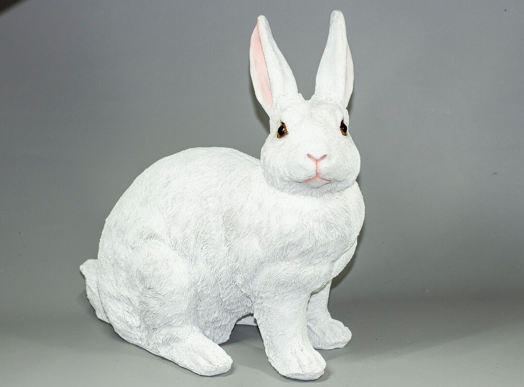White Rabbit Urn *large Cremation Statue Bunny *figurine Memorial Pet ...