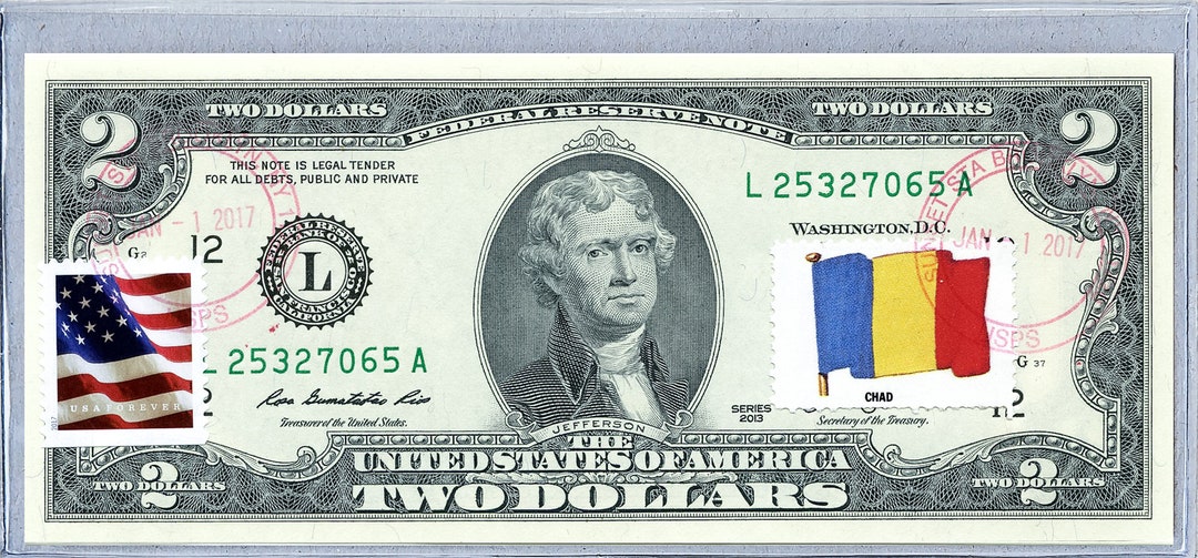 Paper Money US 2 Dollar Bill federal Reserve Note two Dollar Stamps ...