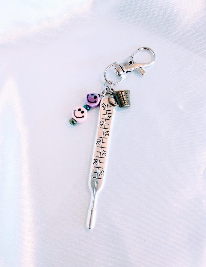 Thermometer Keychain With Happy Face Beads - Etsy