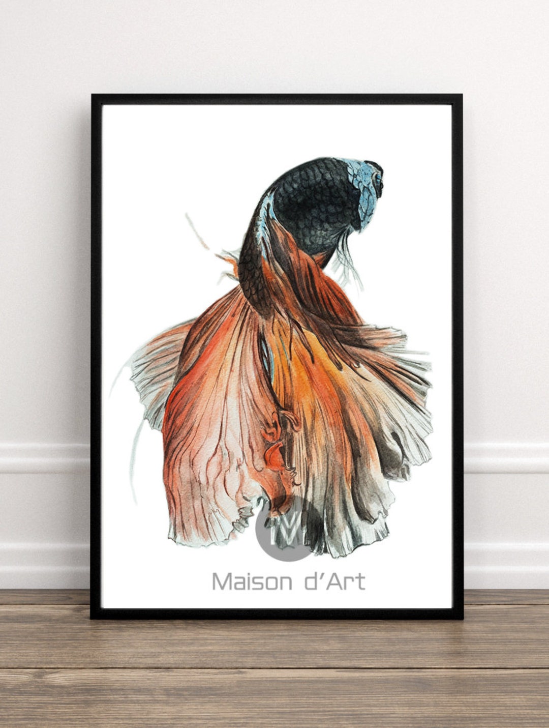 Betta Fish, Fight Fish, PRINT, Wall Art,watercolor Painting ...