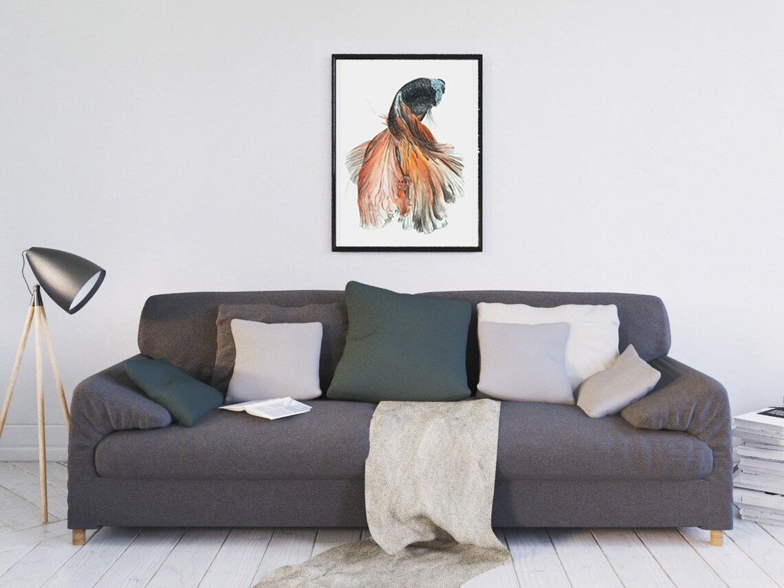 Betta Fish, Fight Fish, PRINT, Wall Art,watercolor Painting ...