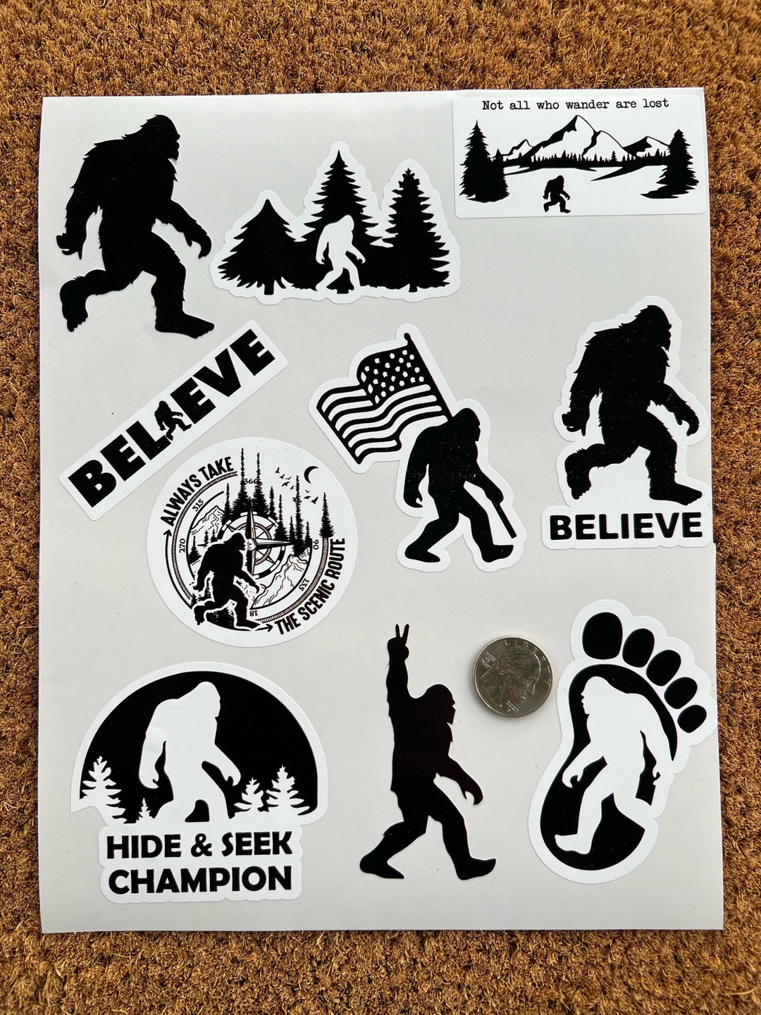Bigfoot Sticker Sheet, Variety Pack - Etsy