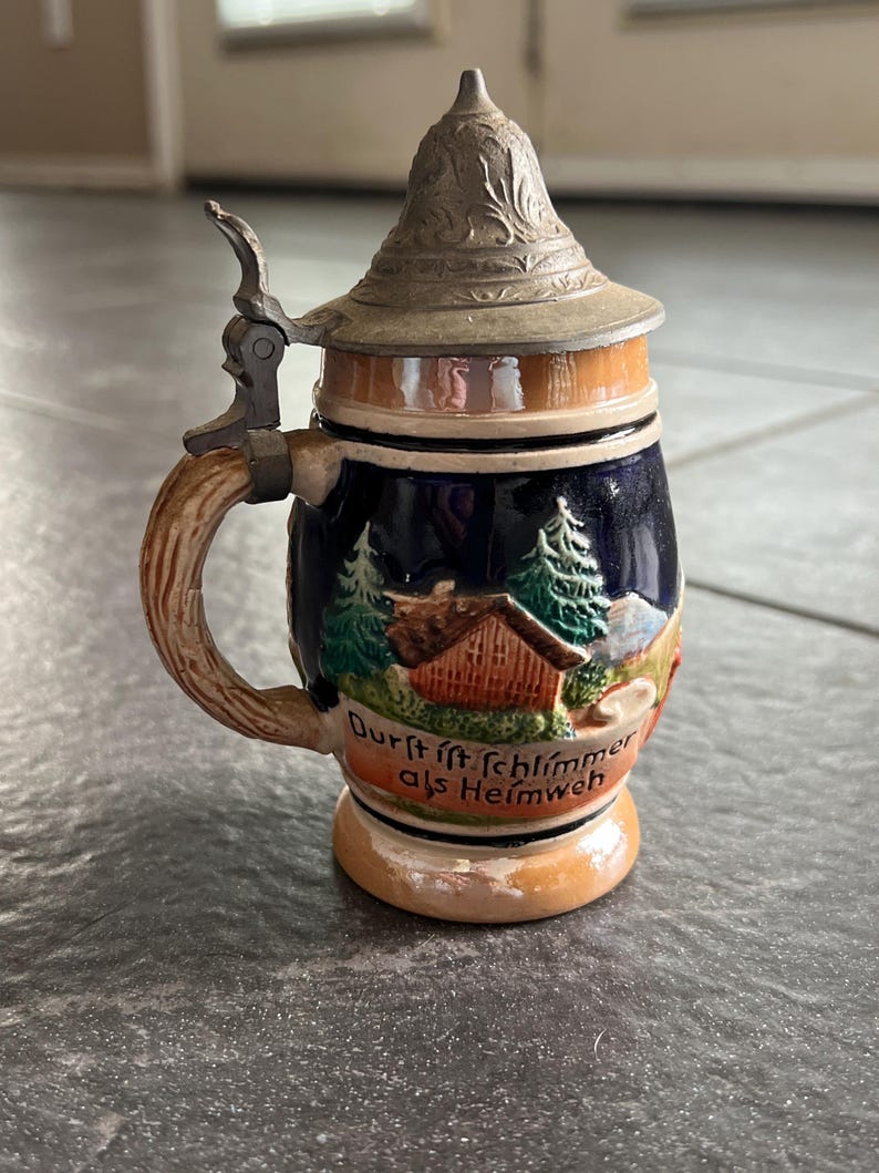 Vintage German Mini Beer Stein Durft Ift Rchlimmer Als Heimweh - Etsy