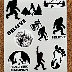 Bigfoot Sticker Sheet, Variety Pack - Etsy