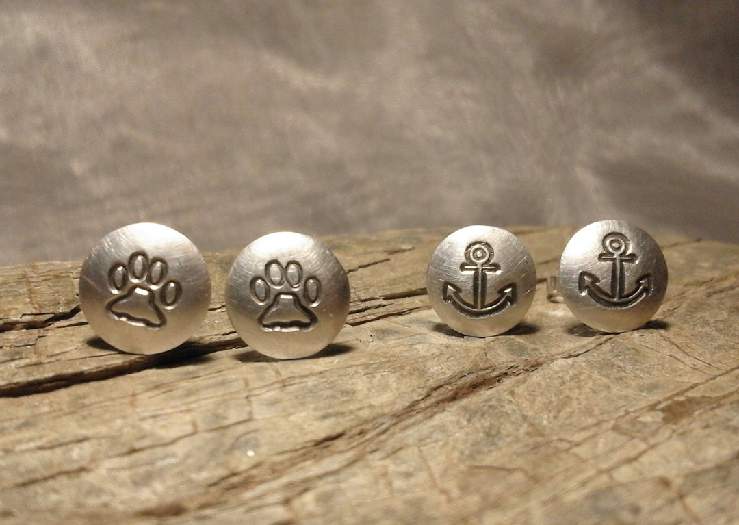 Anchor or Paw, 1 Pair of Ear Studs 925/ Silver - Etsy