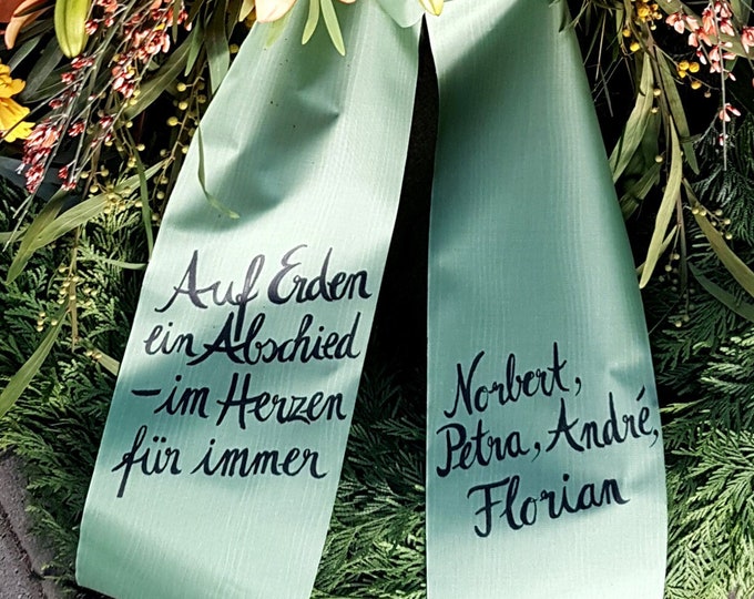 Trauerschleife, Kranzband, Kranzschleife, Trauerschleife individuell ...