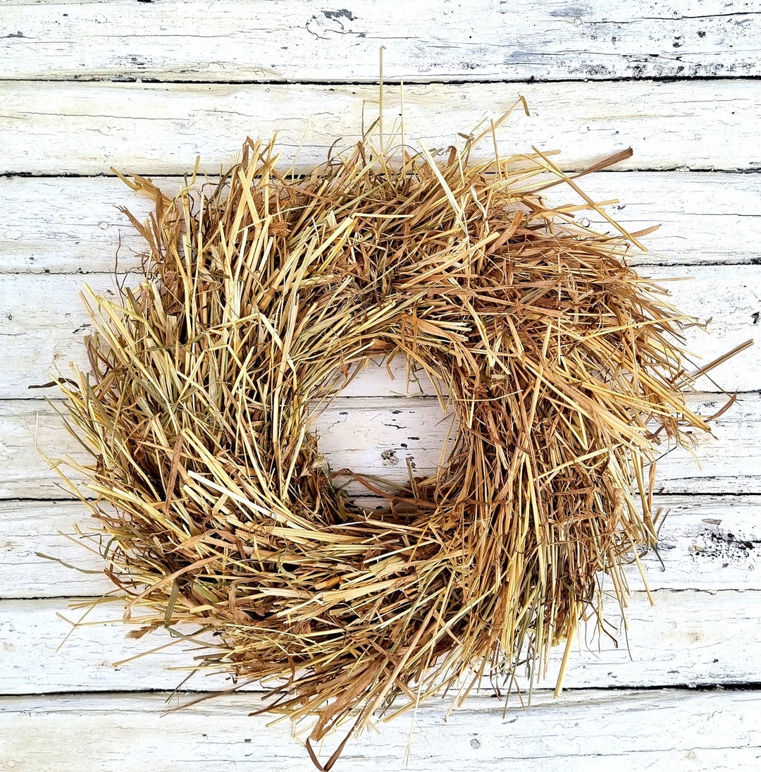 Hay Wreath Straw Wreath Door Wreath Table Wreath Autumn Wreath ...