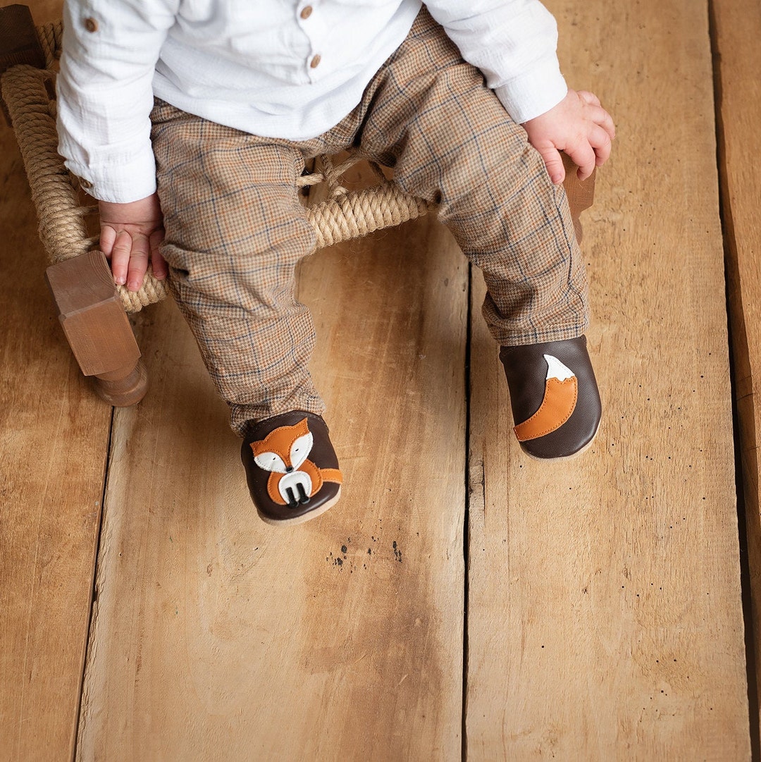 Crawling Shoes Baby Crawling Shoes Baby Leather Slippers Fox - Etsy UK