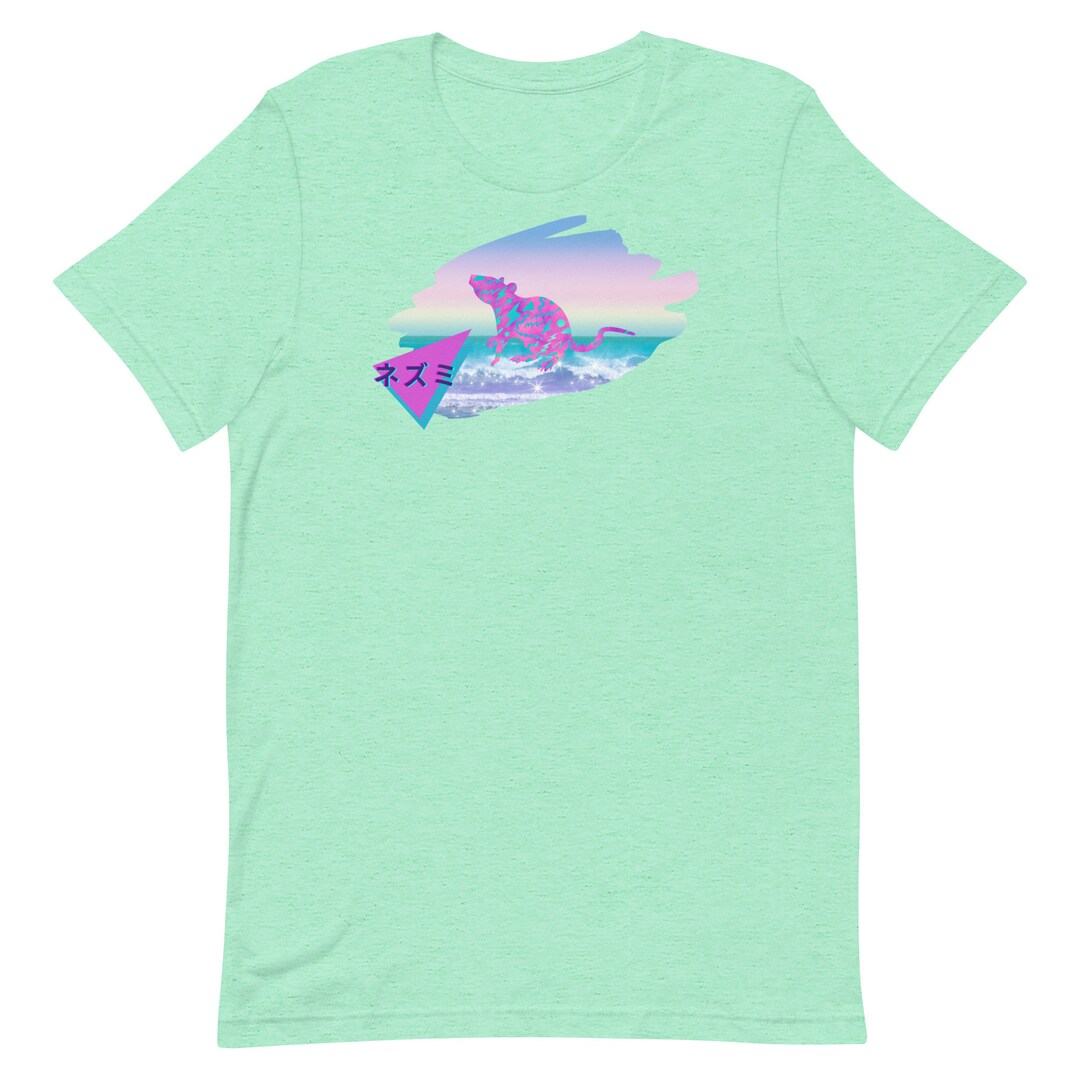 Vaporwave Rat T-shirt | 90s Retro Nezumi Aesthetic Tee | Japanese ...