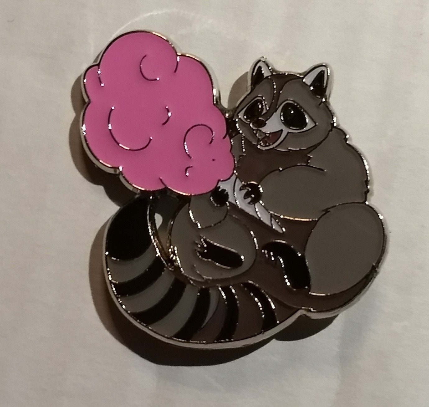 Roscoe Raccoon Cotton Candy Enamel Pin - Etsy