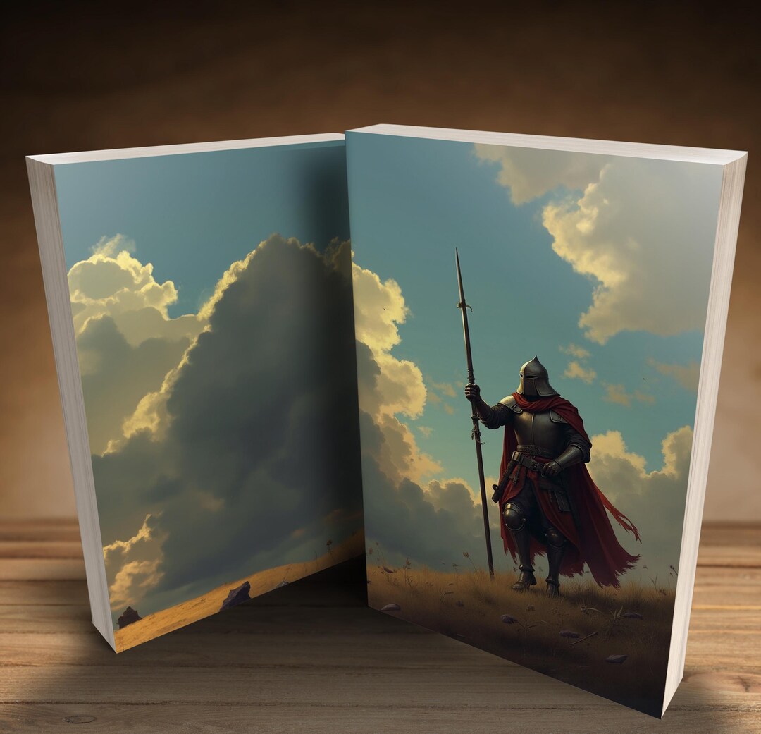 Premade Book Cover - Knight in Plate Armor Holding a Pike on a Grassy ...