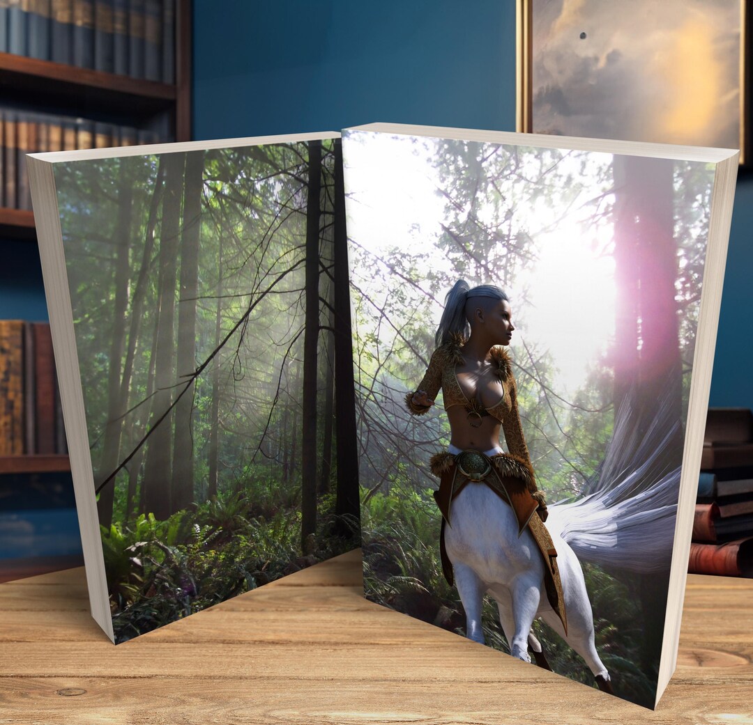 Premade Custom Book Cover Centaur Woman in Serene Forest, Perfect for ...
