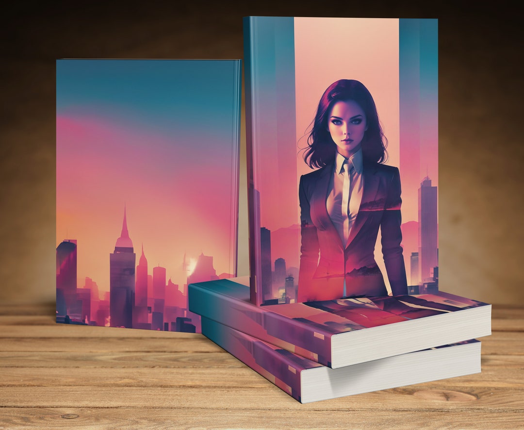 Custom Premade Fiction Book Cover Illustrated Woman in a Business Suit ...