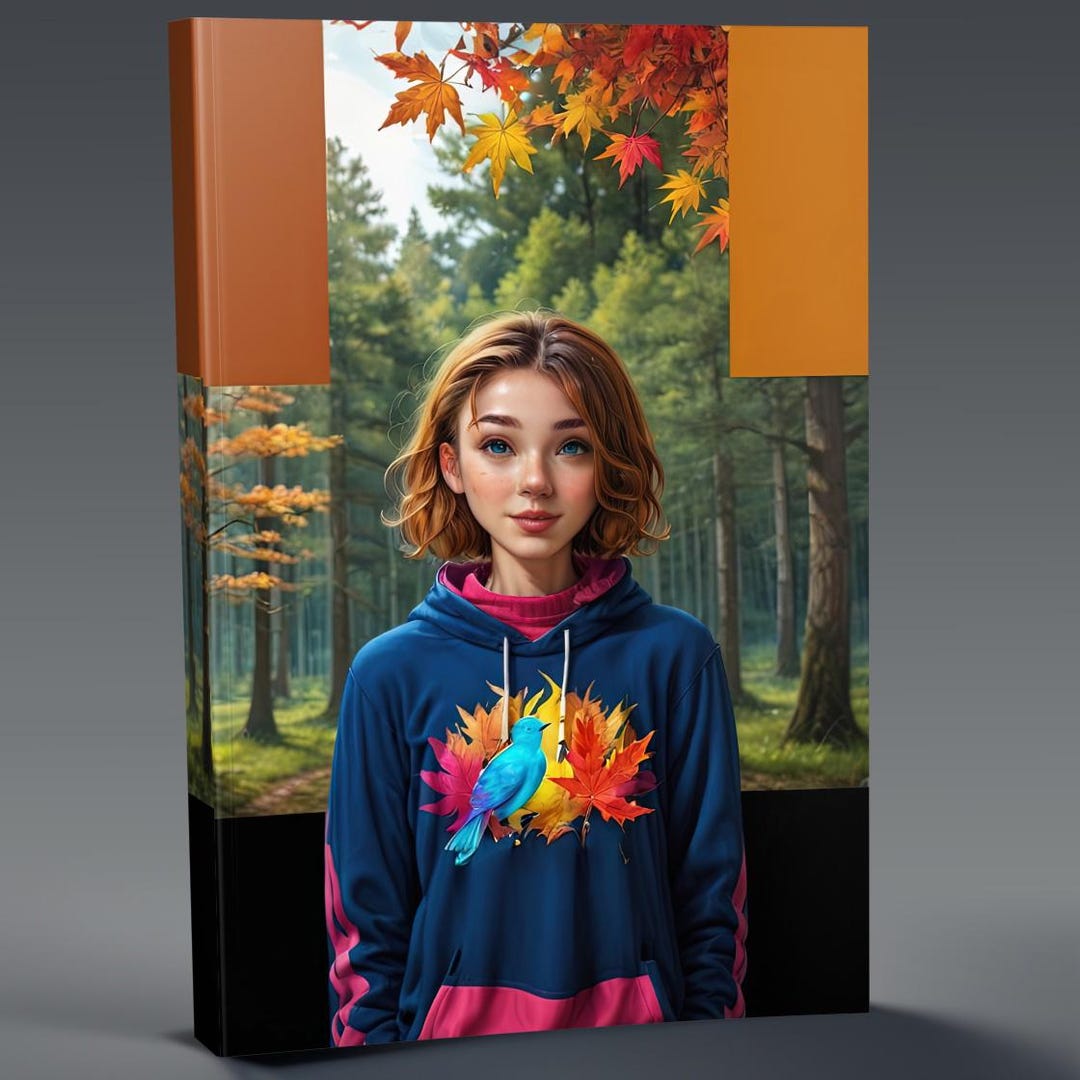 Premade Custom Young Teen Adventure Cover - Teen Girl in a Blue Sweater ...