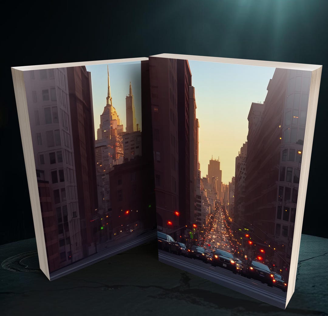 Premade Book Cover – Bustling City Street at Dusk With Lights – 6x9 ...