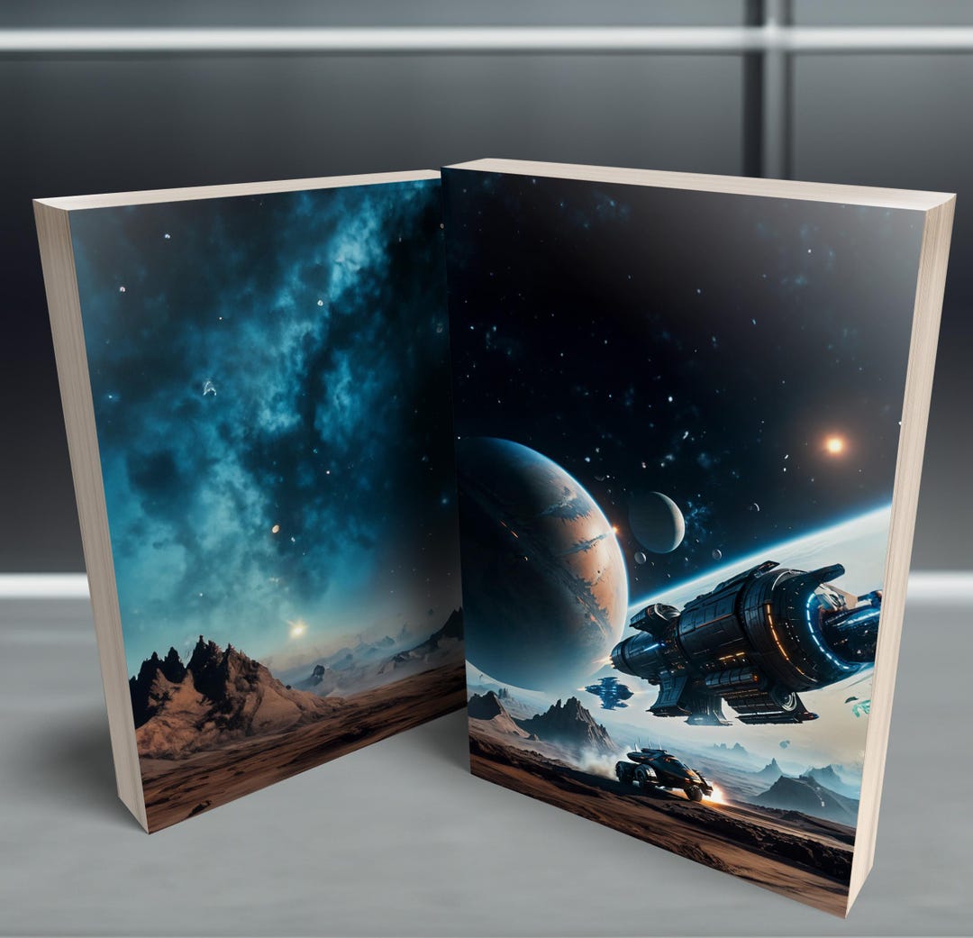 Premade Sci-fi Book Cover: Alien Moonscape, Spaceships (6x9) - Etsy