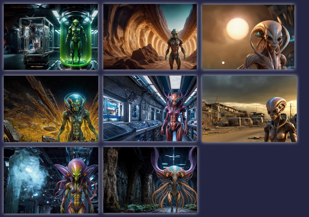 Alien Creature Book Covers - Set of 8 Premade Cover Designs for ...