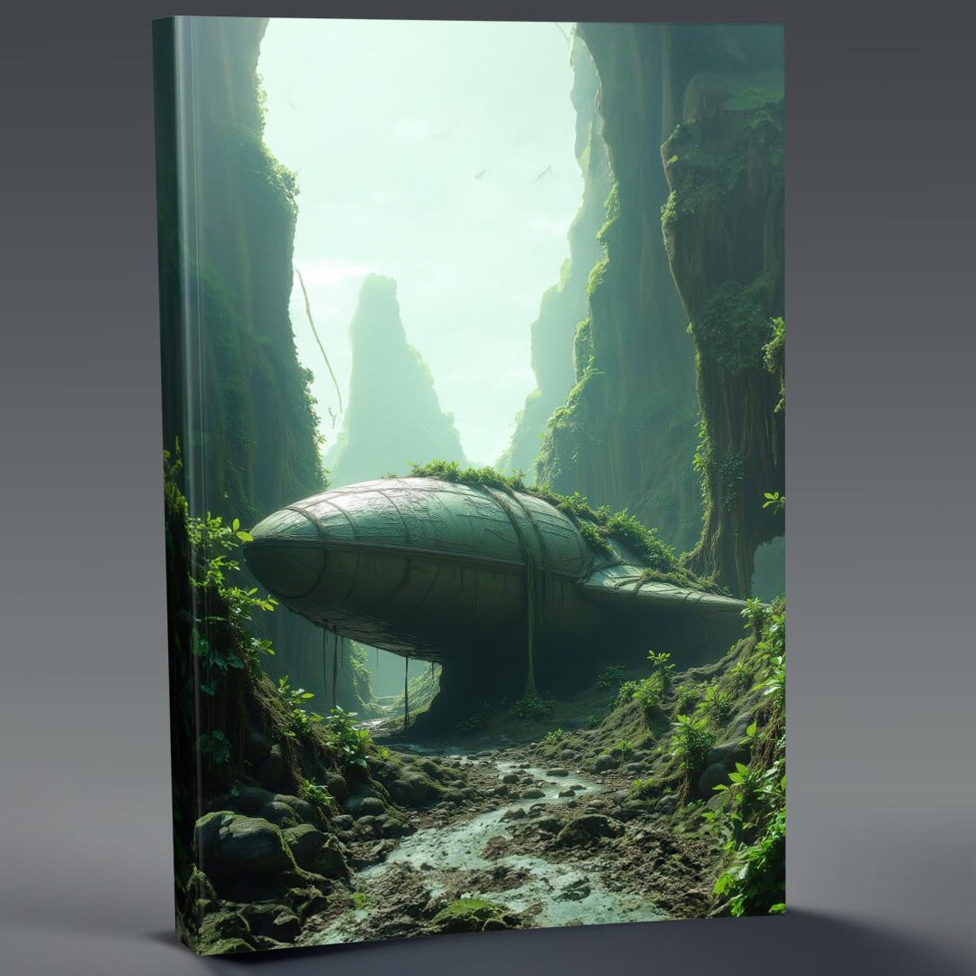 Premade Custom Sci-fi Book Cover of a Crashed and Abandoned Spaceship ...