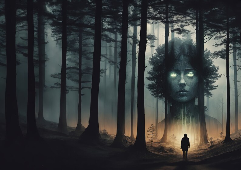 Custom Premade Fantasy Horror Book Cover Illustrated Dark Forest at ...