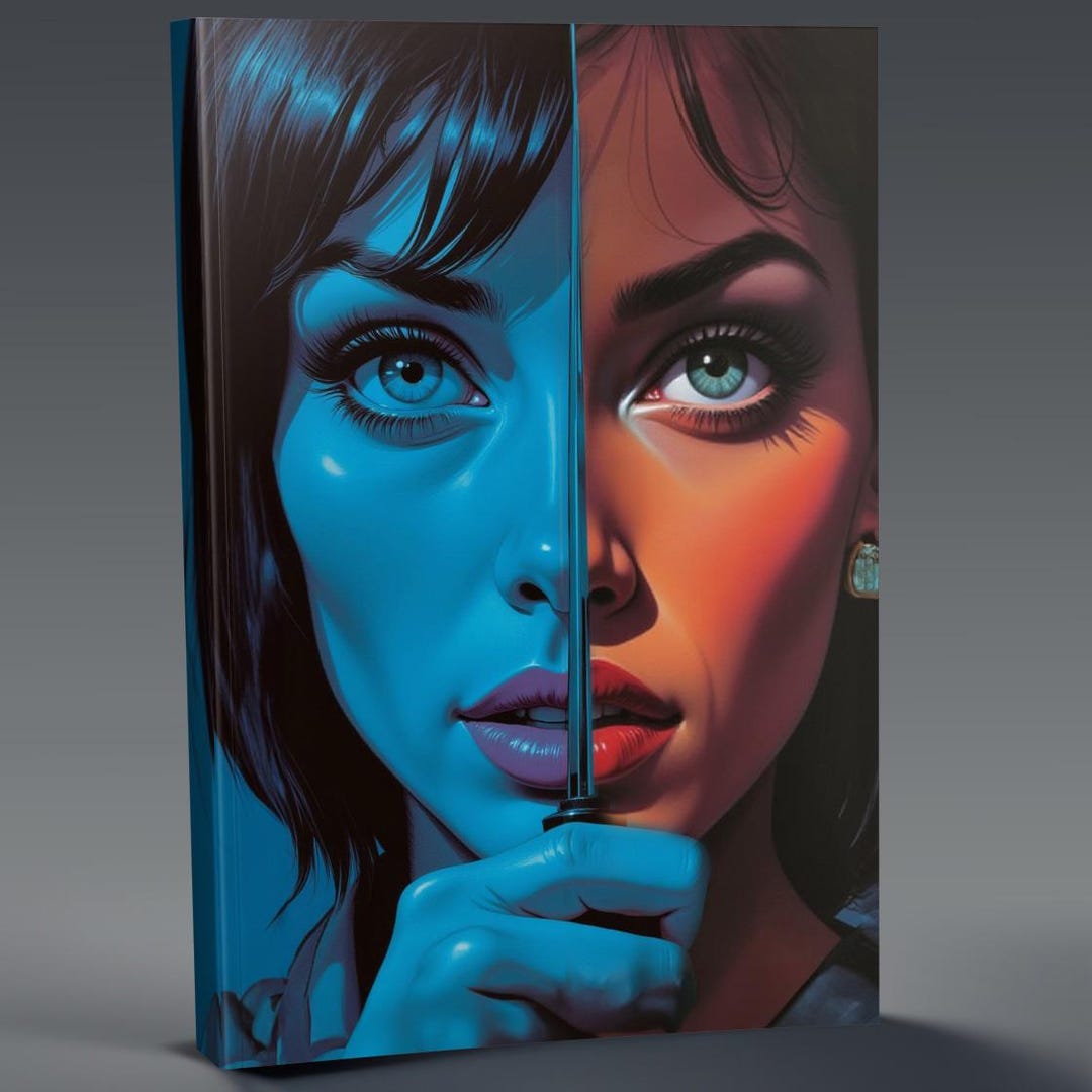 Custom Premade Illustrated Horror Book Cover Woman Holding up Knife ...