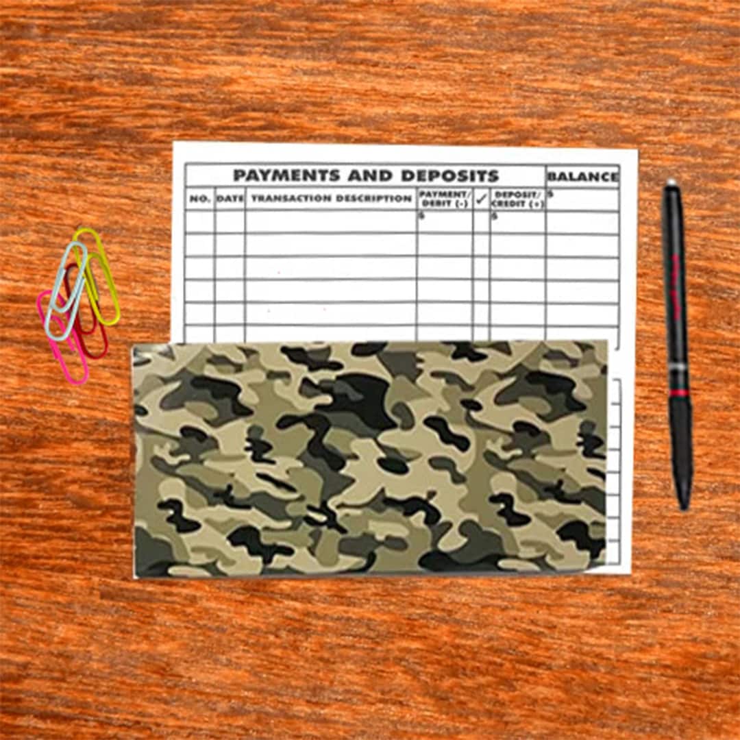 Oversized Checkbook Cover Camouflage With Jumbo Big Low Vision Aid ...