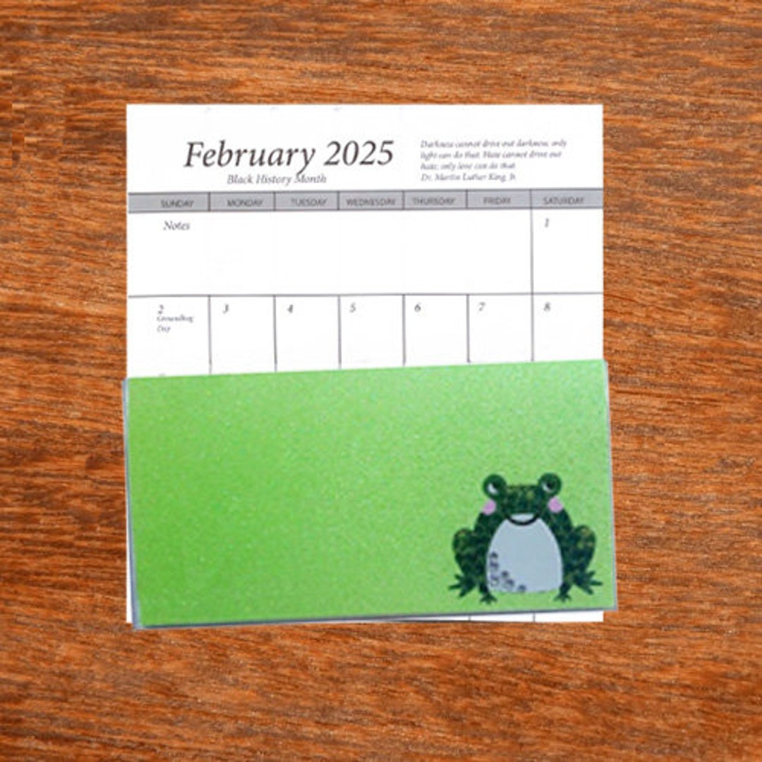 2 Year 2025 2026 Pocket Calendar Planner Cheeky Frog Notepad - Etsy