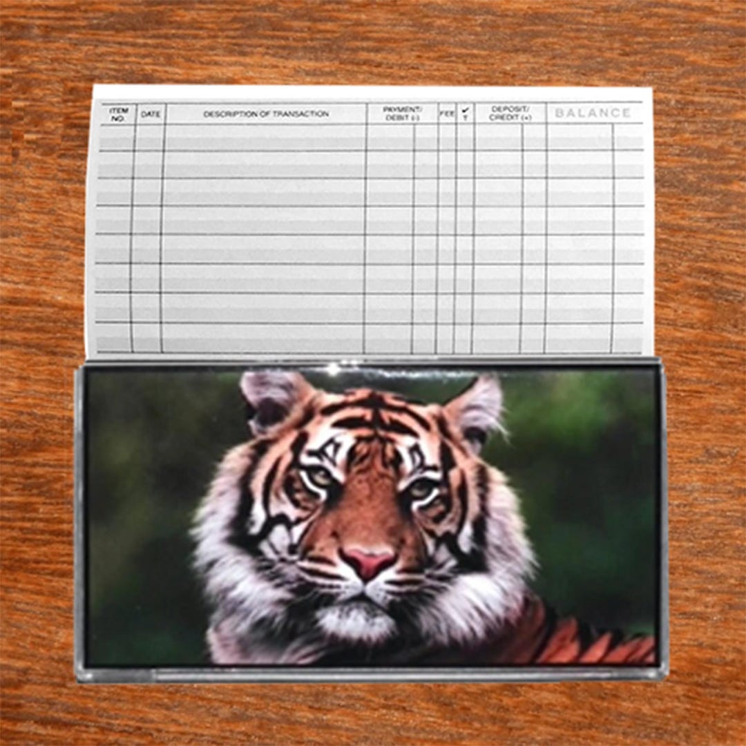 Checkbook Cover Safari Animal Choice With Free 50 Page Checkbook ...