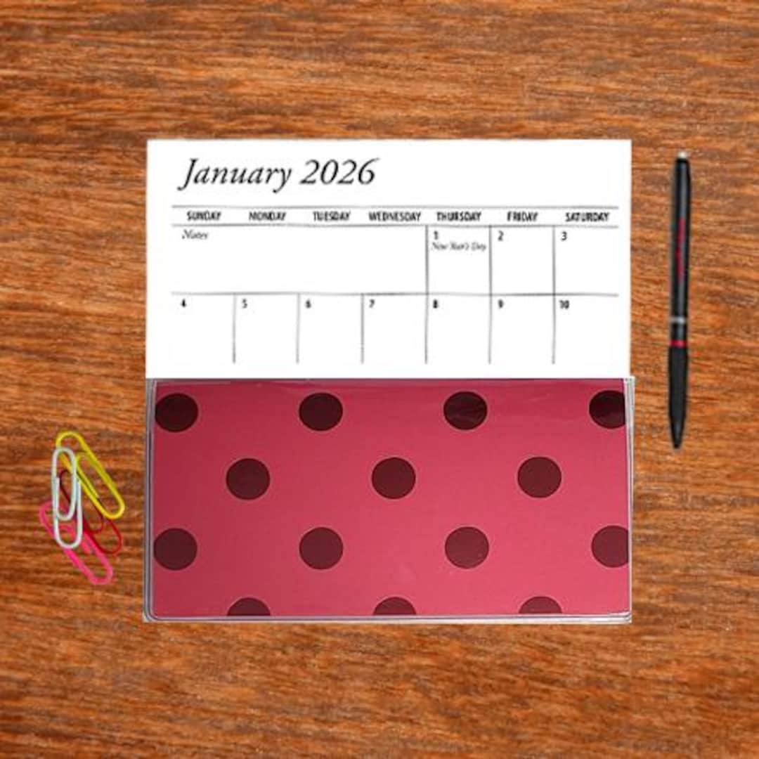 Color Choice Polka Dots 2 Year 2025 2026 Pocket Calendar Planner Free ...