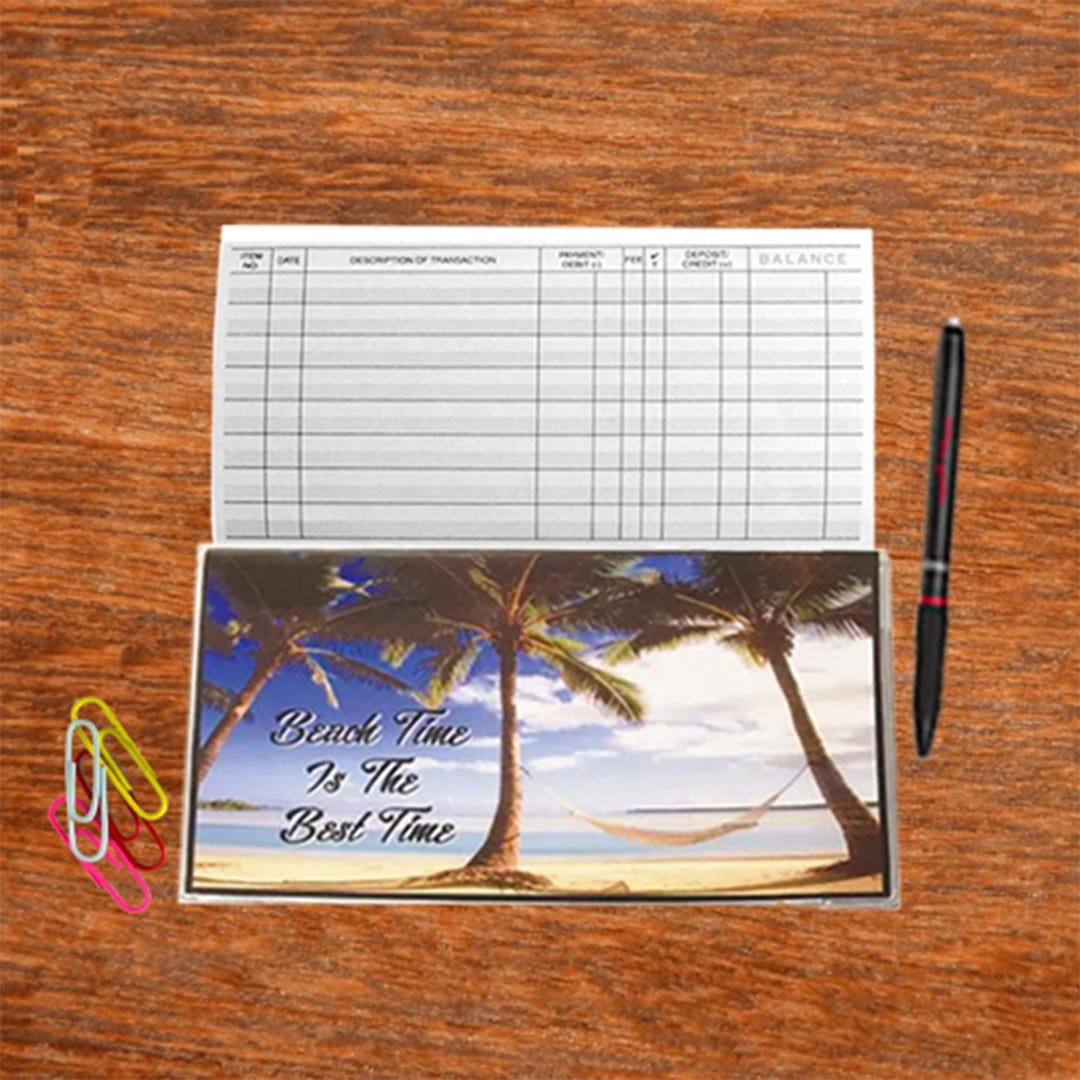 Checkbook Cover Ocean Beach Choice With Free 50 Page Checkbook Register ...