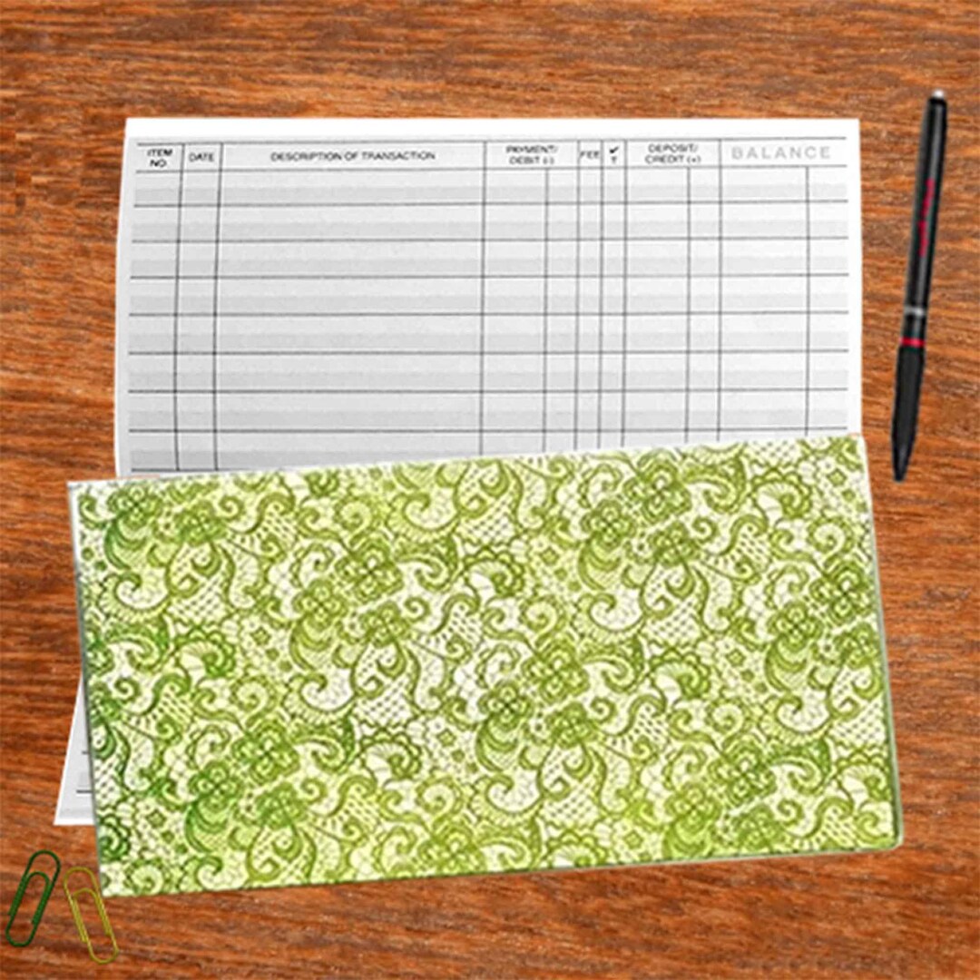 Checkbook Cover Color Choice Lace Free 50 Page Checkbook Register - Etsy