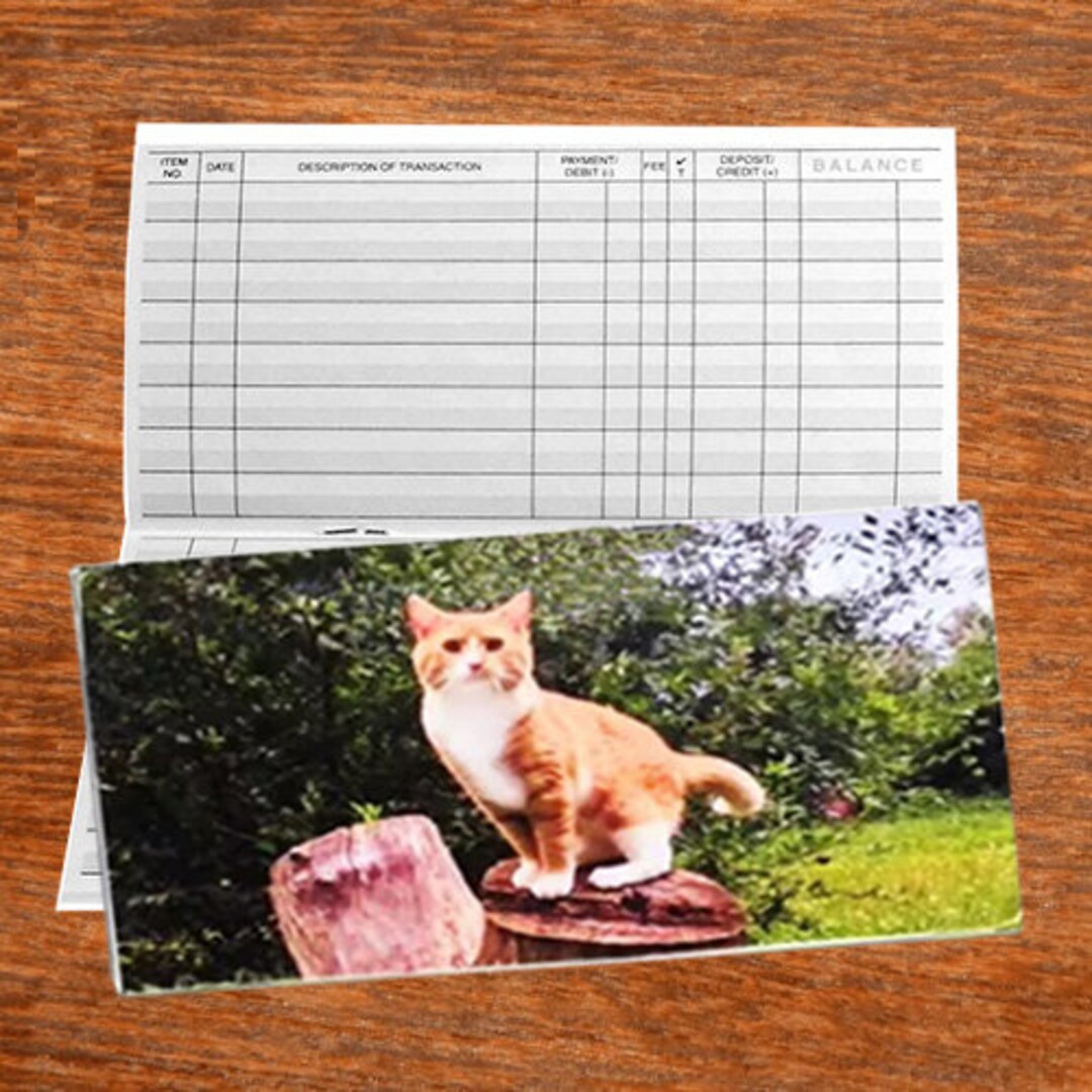 Cat Checkbook Cover With 50 Page Checkbook Register Choice of Cat - Etsy