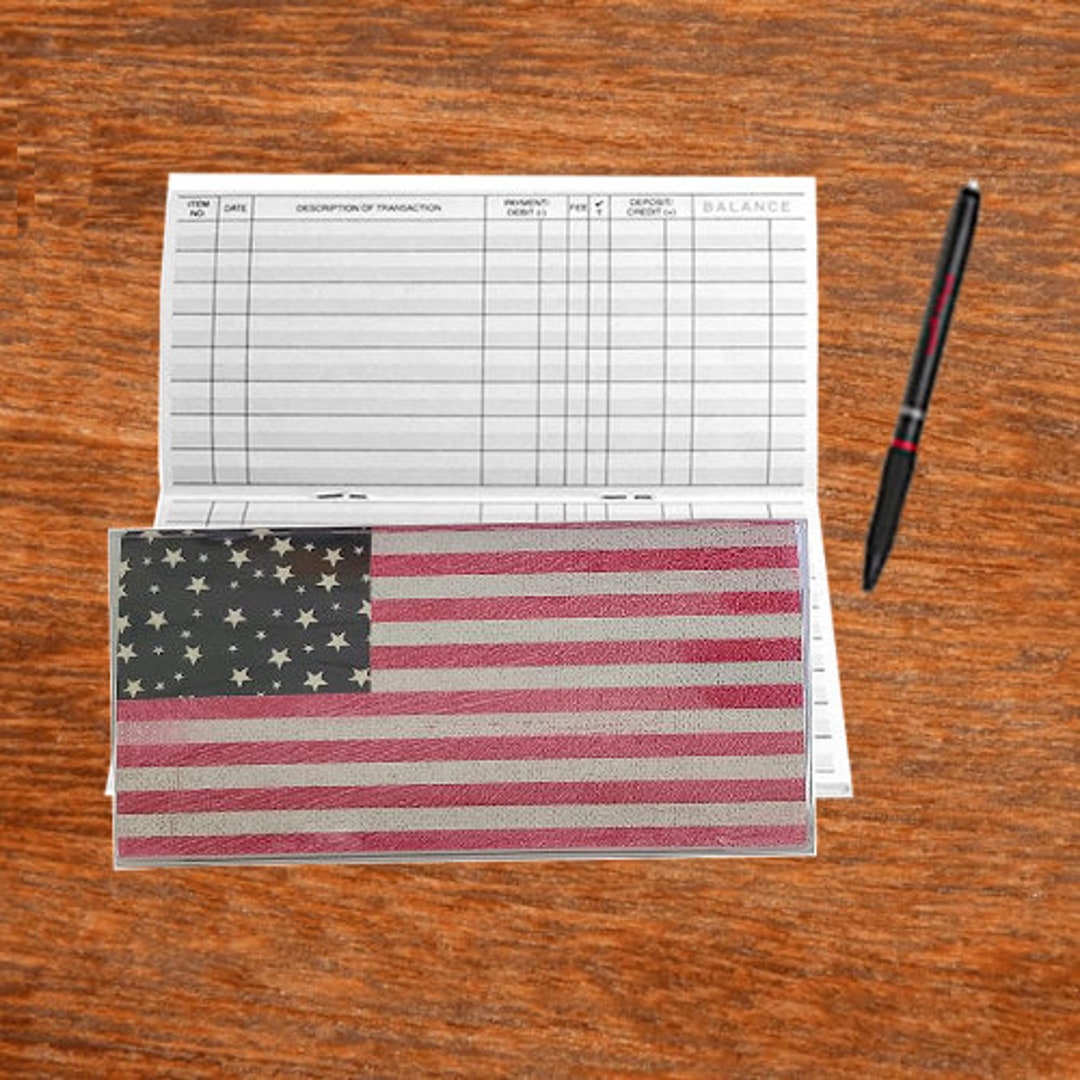 Checkbook Cover American Flag 50 Page Checkbook Register Photo Credit ...