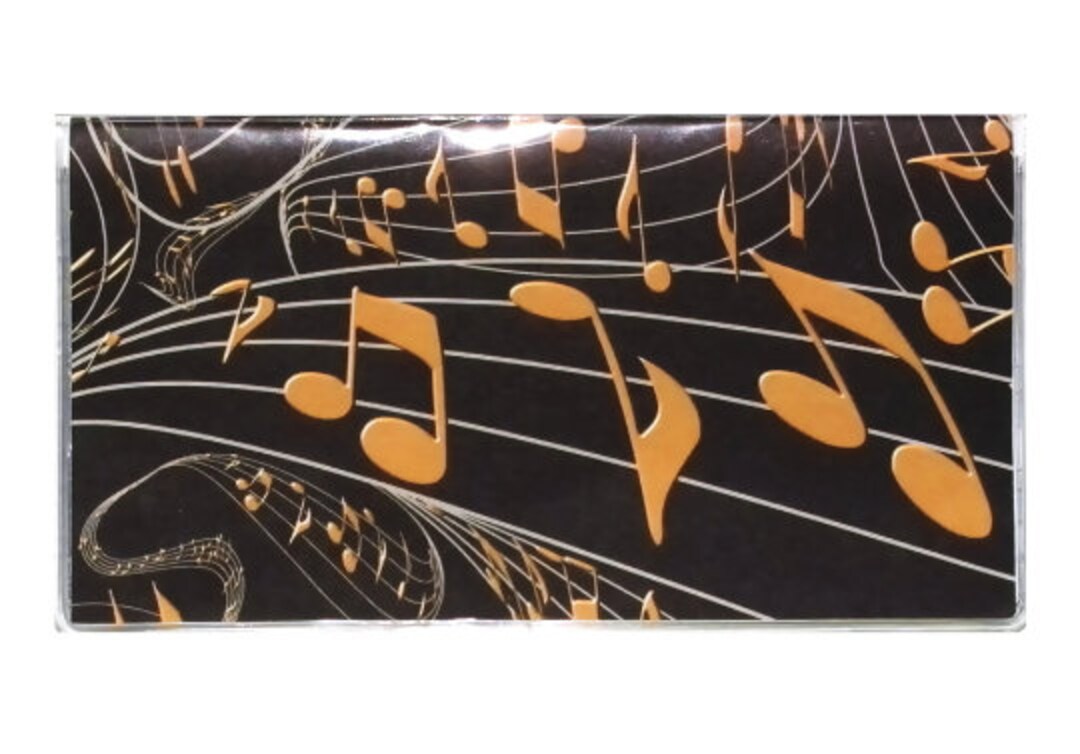 2 Year 2024 2025 Checkbook Size 3x 6 Calendar Planner Music Notes ...