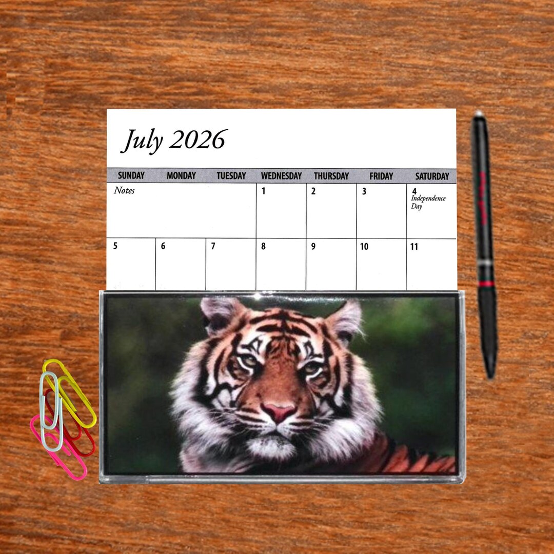 2 Year Checkbook Size 3"x 6" Calendar Choice Safari Animal 2026 2027 ...