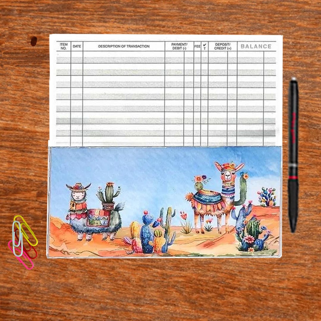 Checkbook Cover Cute Animal Choice With Free 50 Page Checkbook Register ...