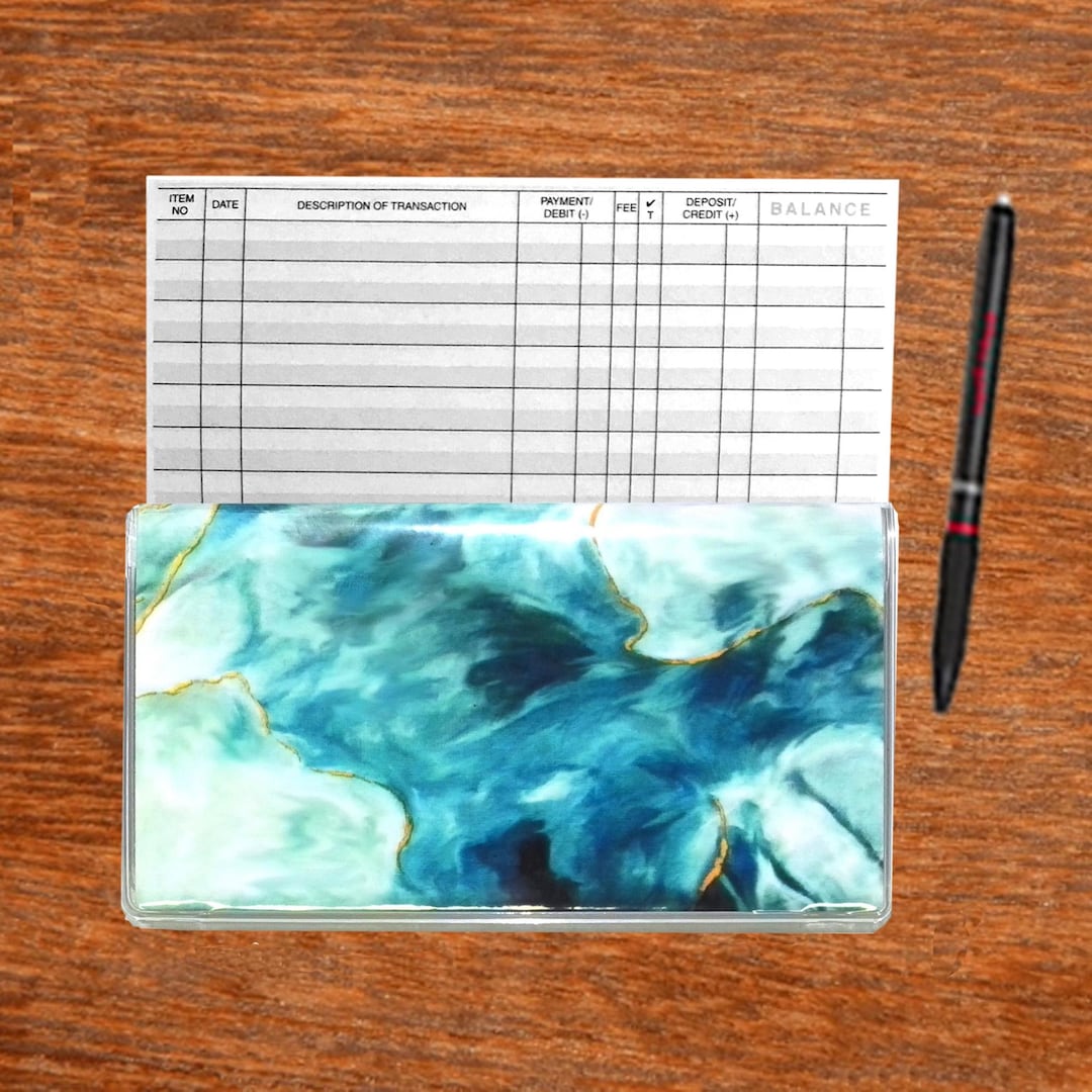 Checkbook Cover Ocean Blue With Free 50 Page Checkbook Register - Etsy