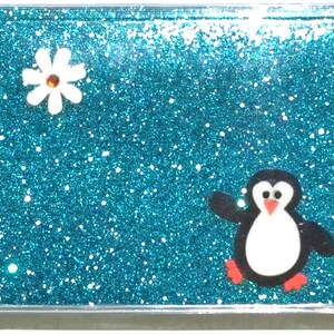 RFID Protected Debit Credit Card Holder Teal Penguin Mini Register ...